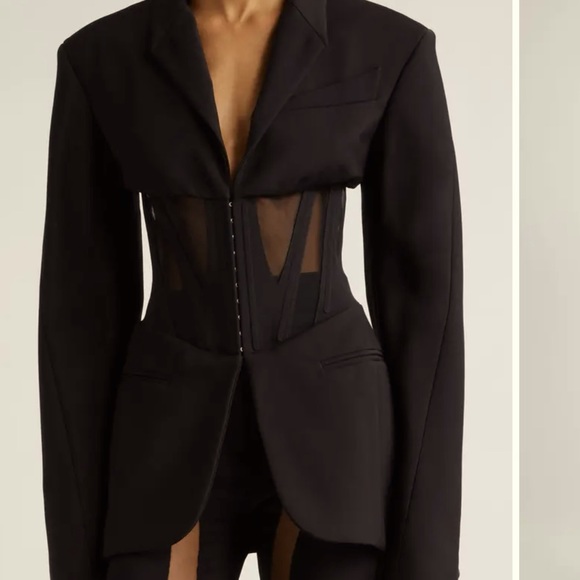 Mugler | Jackets & Coats | Fitted Mesh Corset Jacket Worn Ones | Poshmark